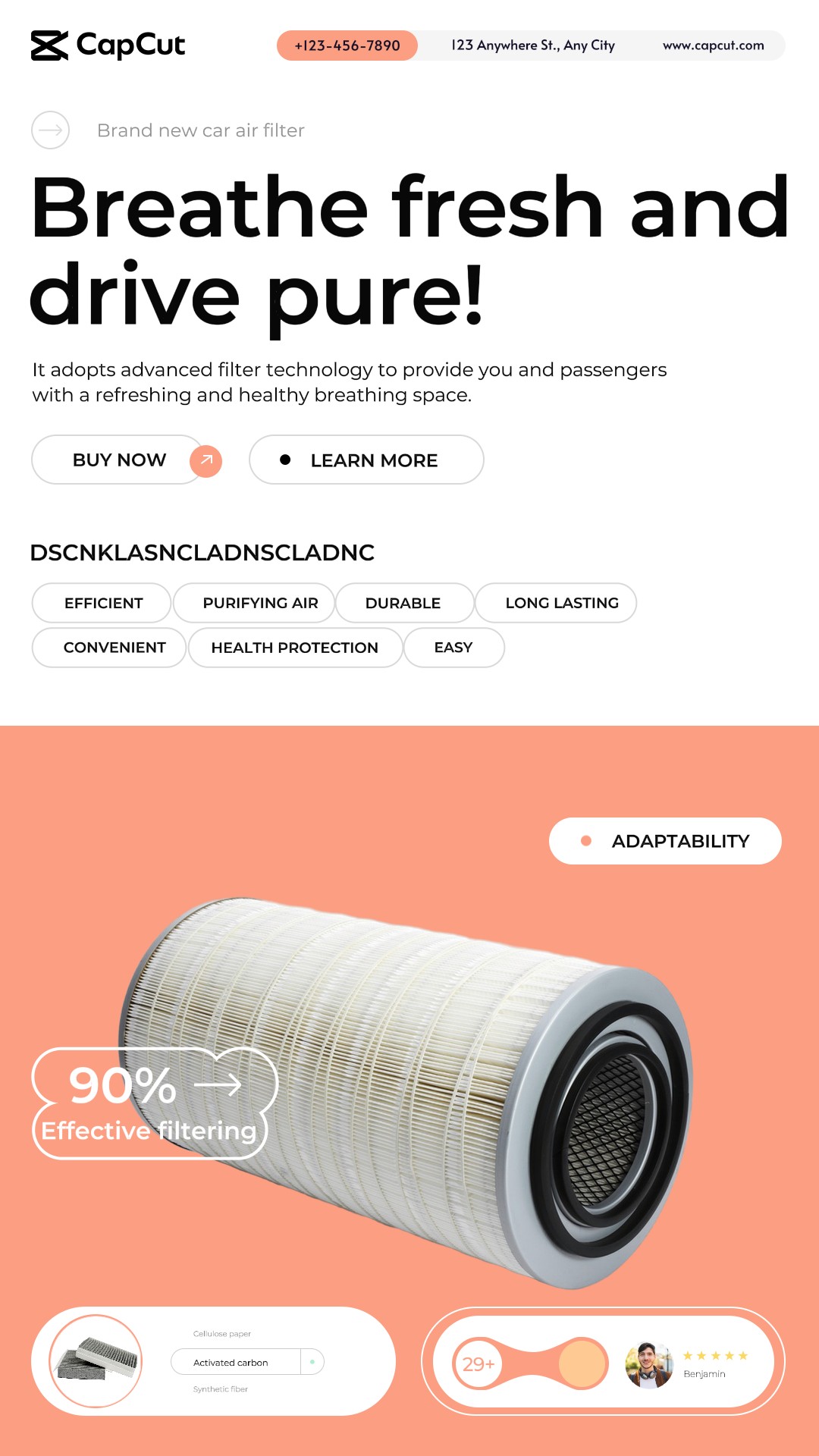 Auto parts Air filter element Exhibit Simple - Pippit